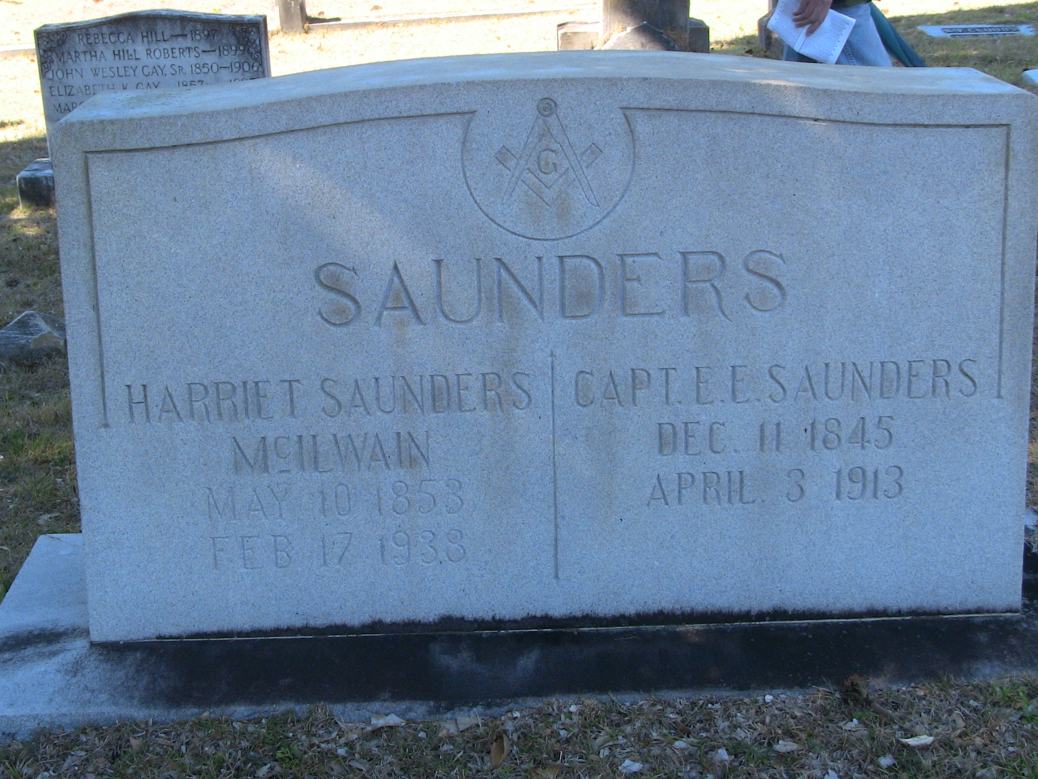 Eugene E. Captain Saunders Burial Records - St. John's Cemetery